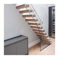 China Wood handrail floating staircase prefabricated wooden buy floating staircase for sale