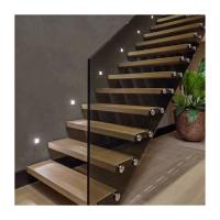 China Wood handrail floating staircase prefabricated wooden buy floating staircase for sale
