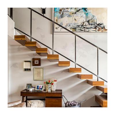 China Interior wood floating staircase white wooden floating stairs sydney for sale