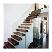 China Interior wood floating staircase white wooden floating stairs sydney for sale