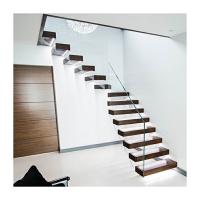 China Interior wood floating staircase white wooden floating stairs sydney for sale