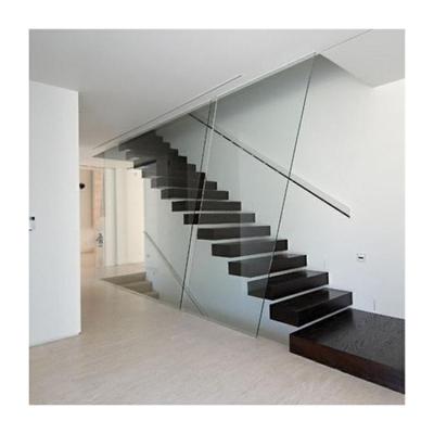 China Soolid wood tread floating staircase solid wood nosing floating stair kits for sale