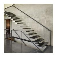 China Used floating wooden staircase wooden stair floating teak tread staircase for sale