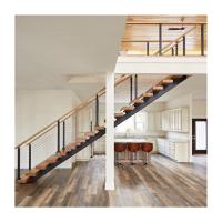 China Oak wood floating staircase wood tread stair contemporary floating stairs for sale