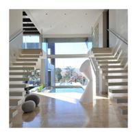 China Steel wood straight floating stairs wood suspension winding staircase stone floating stairs for sale