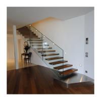 China Straight wood tread floating staircase cantilever wooden modern floating staircase for sale