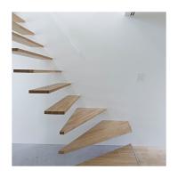 China Diy floating stairs wood stair edging custom wood handrails prefab floating stairs for sale