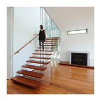 China Wood glass floating stairs engineered wood stair floating staircase uk for sale