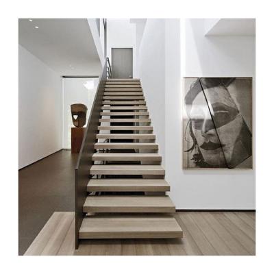 China Floating stairs wood staircase toughened wood step what is a floating staircase for sale
