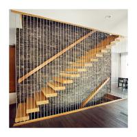 China Floating woodenstaircase l shaped wood staircase floating modern stairs for sale