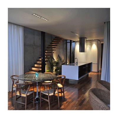 China Wood stair treads floating staircase wood service stairs hidden beam floating staircase for sale