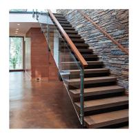 China Steel wood floating staircase small space wood floating stairs construction details for sale