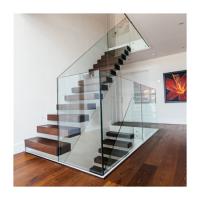 China Steel wood floating staircase small space wood floating stairs construction details for sale