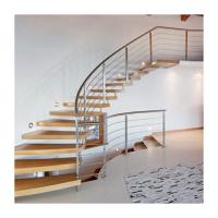 China Floating wooden staircase wooden stair plans floating banister for sale