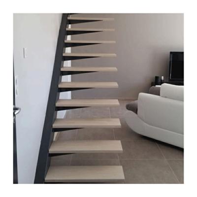 China Customized wood floating staircase making wooden floating stairs outside for sale