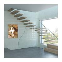 China Customized wood floating staircase making wooden floating stairs outside for sale