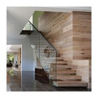 China Villa wood floating stairs factory u shape wood staircase floating stairs price for sale
