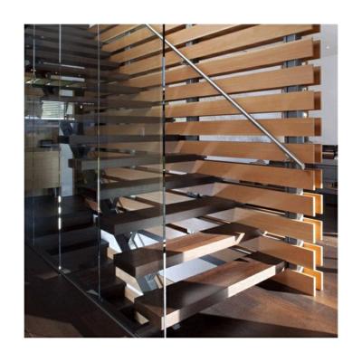 China Interior wooden floating staircase wood stairway floating steps outdoor for sale