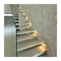 China Interior wooden floating staircase wood stairway floating steps outdoor for sale