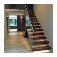 China Interior wooden floating staircase wood stairway floating steps outdoor for sale