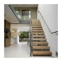 China Interior wooden floating staircase wood stairway floating steps outdoor for sale