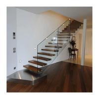 China Floating wood trends stairs wooden staircase photos floating front steps for sale