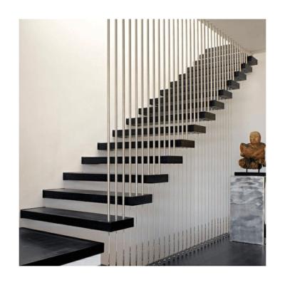 China House red oak tread stairs floating modern wood stairs floating stair railing for sale