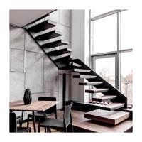 China House red oak tread stairs floating modern wood stairs floating stair railing for sale
