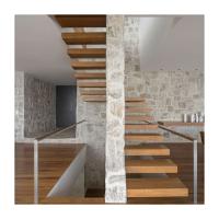 China House red oak tread stairs floating modern wood stairs floating stair railing for sale