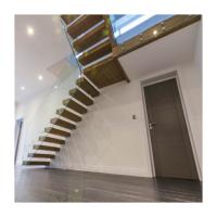 China Wooden tread floating stairs wood stairs lowe price floating steps for sale for sale