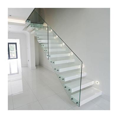 China Floating staircase with wood tread wood veneer floating stairs peru for sale