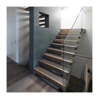 China Wood steps floating staircase wooden treads staircase painted floating stairs for sale