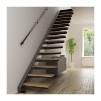 China Wood tread floating stair solid wooden staircase floating stairs detail drawing for sale