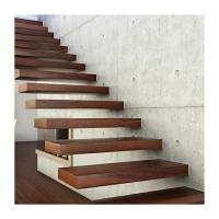 China Build wooden floating staircase house wood floating stairs detail for sale