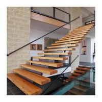 China Build wooden floating staircase house wood floating stairs detail for sale