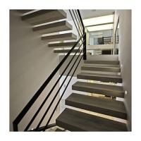 China Wood steel floating staircase wood stair nosing floating deck with stairs for sale