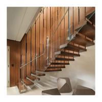 China Wood steel floating staircase wood stair nosing floating deck with stairs for sale