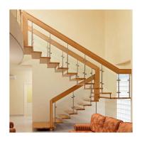 China Floating wood stairs building wooden stairs floating curved staircase for sale
