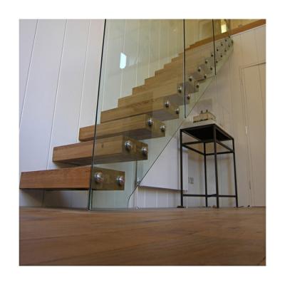 China Floating wood stairs manufactory contemporary wood marble floating stairs for sale