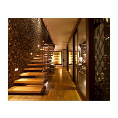 China Floating hardwood stairs wood stairs ideas straight floating staircase for sale