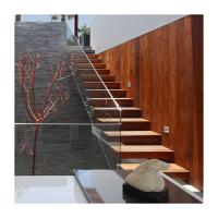 China Floating hardwood stairs wood stairs ideas straight floating staircase for sale