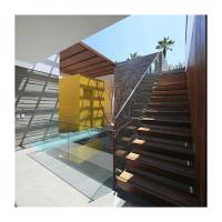 China Floating hardwood stairs wood stairs ideas straight floating staircase for sale