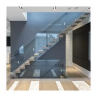 China Oak tread stairs floating wood stair details floating stone staircase for sale