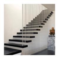China Oak tread stairs floating wood stair details floating stone staircase for sale