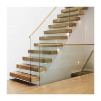 China Wooden cantilever staircase outside wood stairs floating stair system for sale