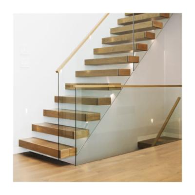 China Wooden cantilever staircase outside wood stairs floating stair system for sale