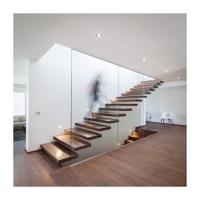China Floating wooded staircase beautiful wood stairs cheap floating staircase for sale