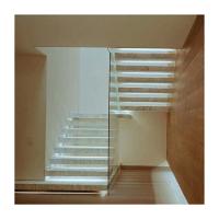 China Oak floating stair tread wooden stairs cost floating stair handrail for sale