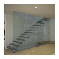 China Aluminum tempered glass staircase floating glass stairs manufacturer for sale