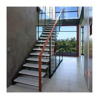 China Balcony railings tempered glass straight staircase floating glass stairs price for sale